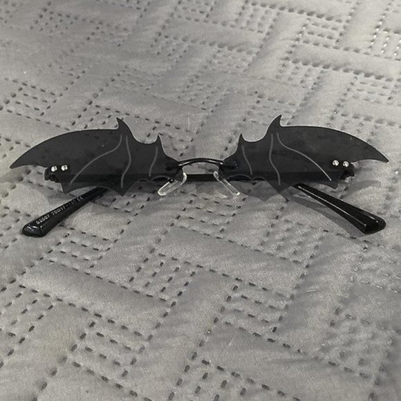 Accessories | Men Women Black Rimless Goth Bat Sunglasses | Poshmark
